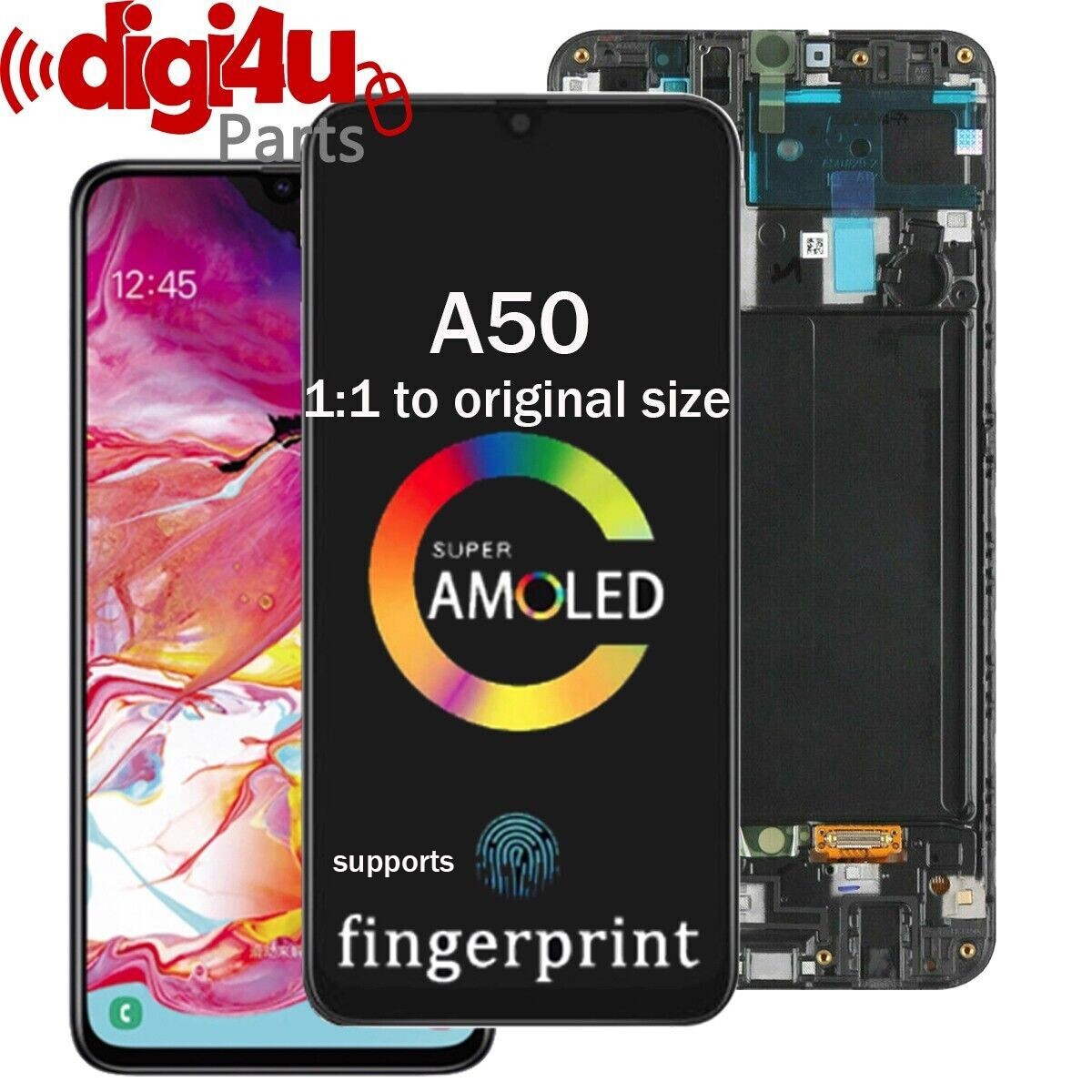 For Samsung Galaxy A50 SM-A505F AMOLED LCD Display Full Screen ...