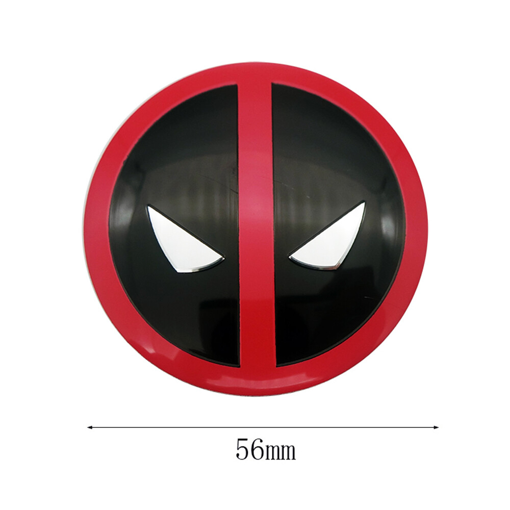 4x Red Black Deadpool Logo Car Truck Wheel Center Hub Cap Badge Decal ...