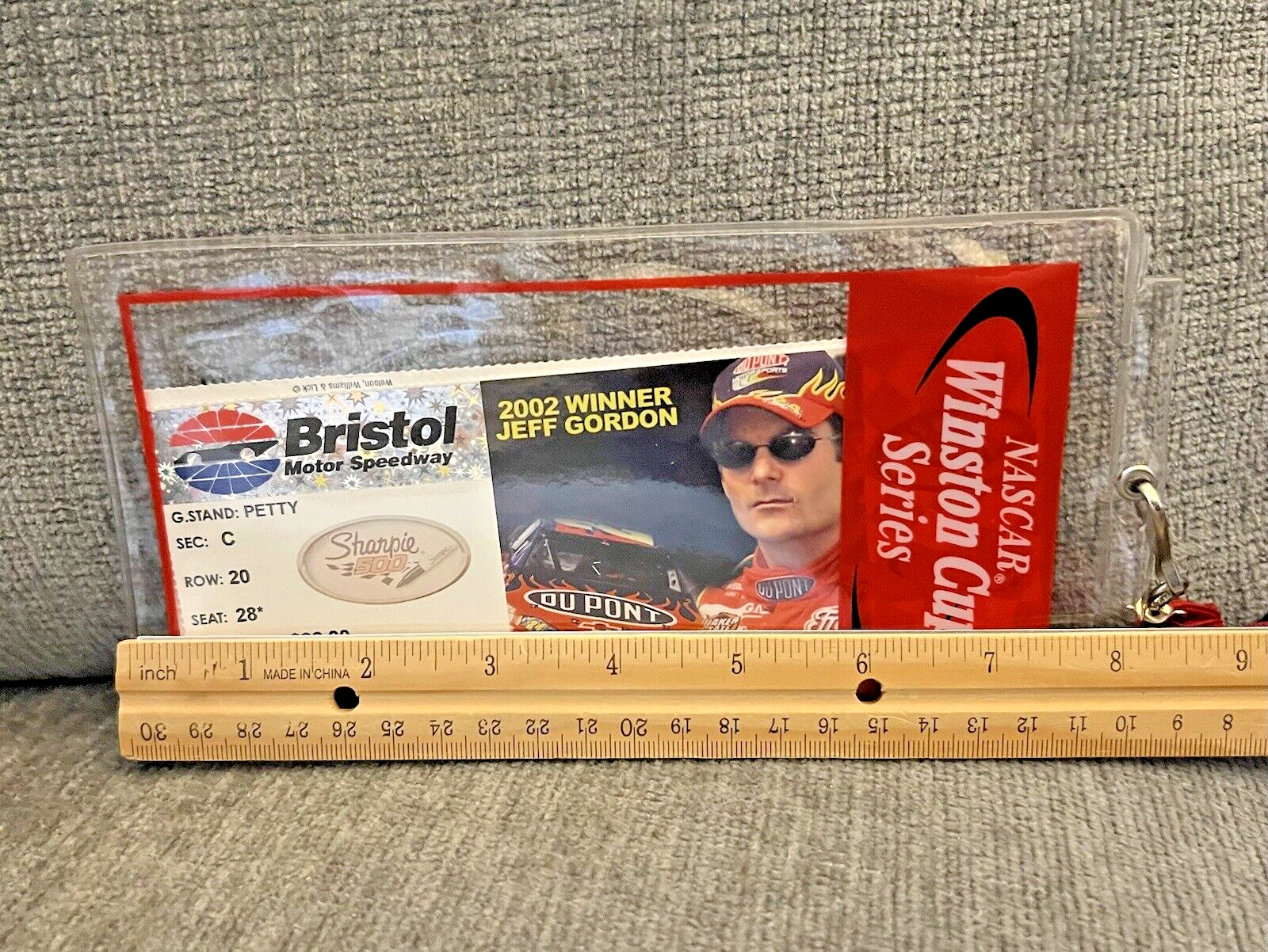 JEFF GORDON #24 Collectible NASCAR ©️ BRISTOL 8/03 Ticket in Holder w ...