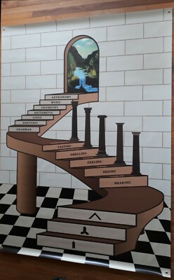 FELLOWCRAFT MASON- 2ND DEGREE - STAIRCASE TRACING BOARD / LECTURE PROP ...