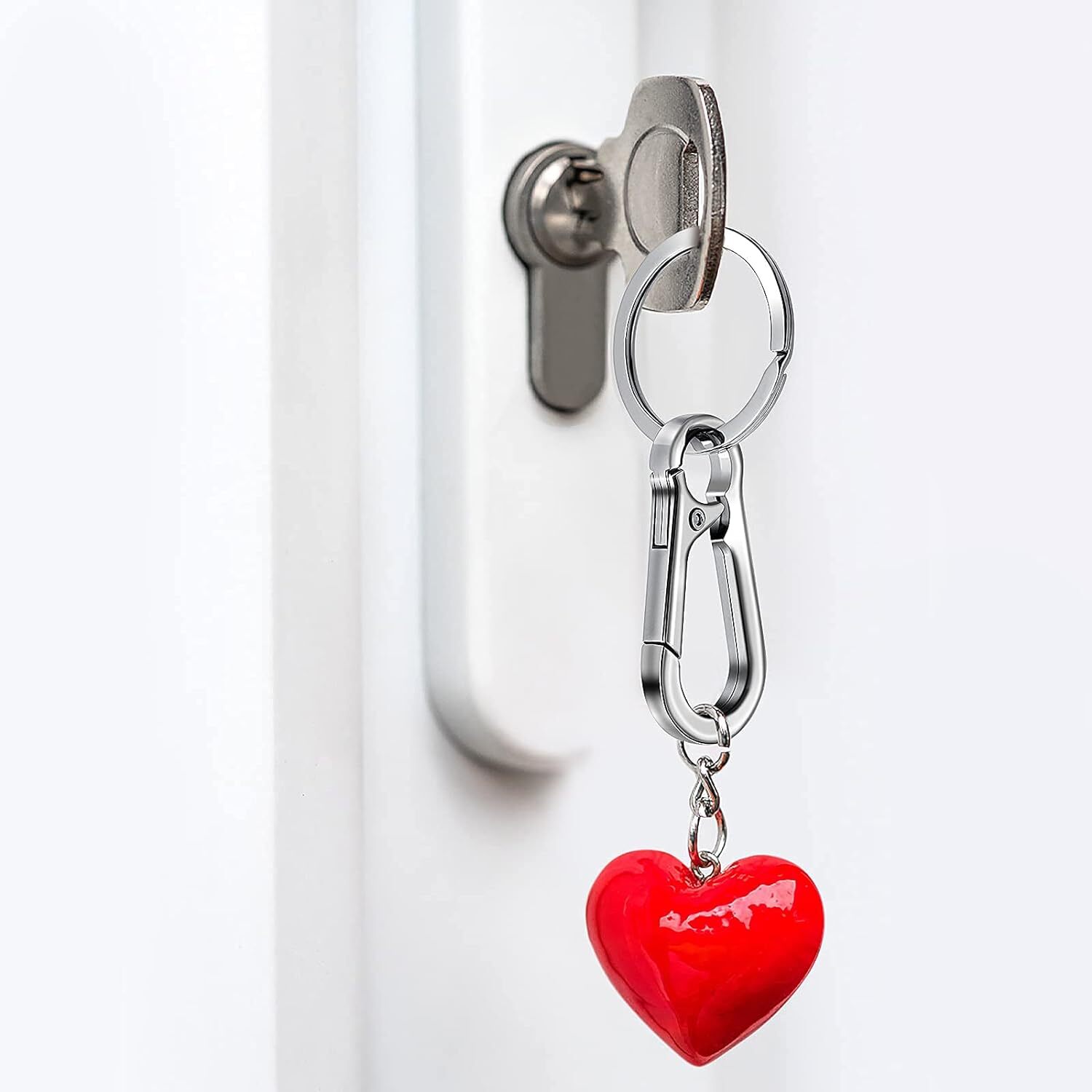 4× Mini Stainless Steel Carabiner Key Chain Clip Hook Buckle Keychain ...