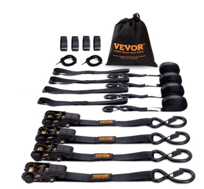 BENTISM 4 Pack Ratchet Tie Down Straps 2200 lbs 1"x15' Heavy Duty for ...