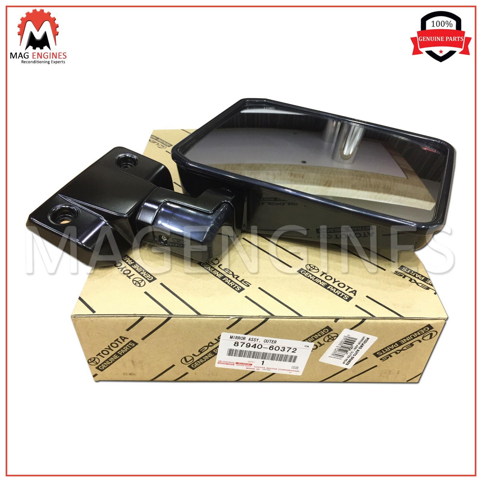 87940-60372 GENUINE OEM MIRROR ASSY, OUTER REAR VIEW, LH 8794060372 | eBay