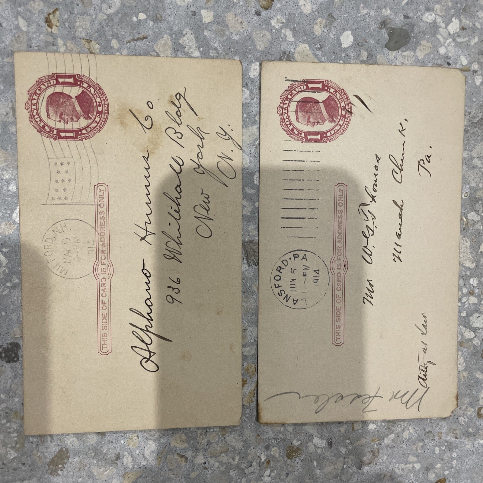 Lot Of 9 VINTAGE UX24 McKinley ONE CENT POSTAL CARD Dated 1914-1915 Lot ...