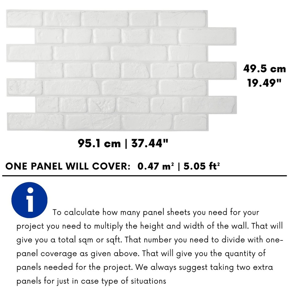 Stone Brick Effect PVC Plastic Wall Covering Panels Decorative Cladding ...