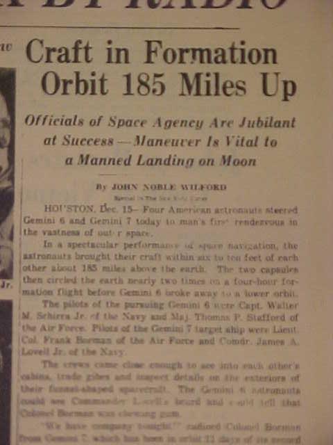 Nasa Formed Newspaper Heading