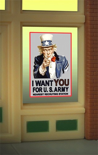 Uncle Sam I Want You Animated Neon Window Sign #9005 MILLER ENGINEERING ...