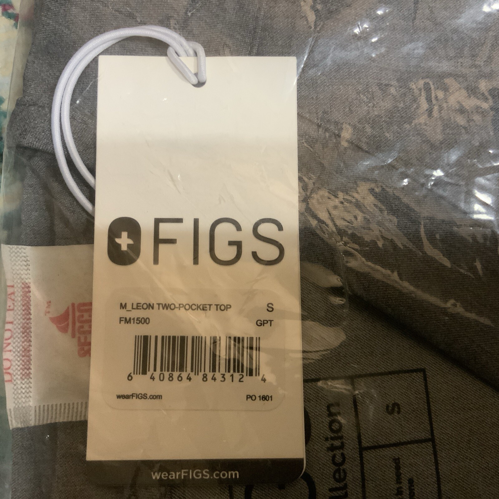 Figs Leon Scrub Top Shirt Mens Small Gray Pewter Short Sleeve FM1500 ...