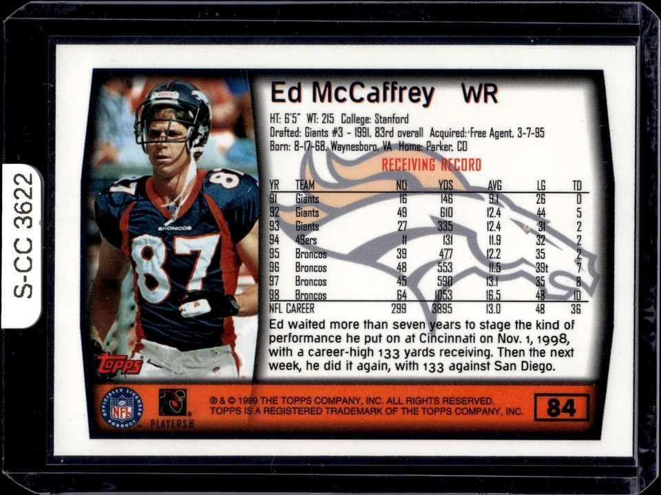 1999 Topps #84 Ed McCaffrey | eBay
