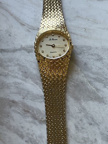 VINTAGE LE BARON QUARTZ WATCH HONG KONG GOLD TONE NON WORKING PARTS ...