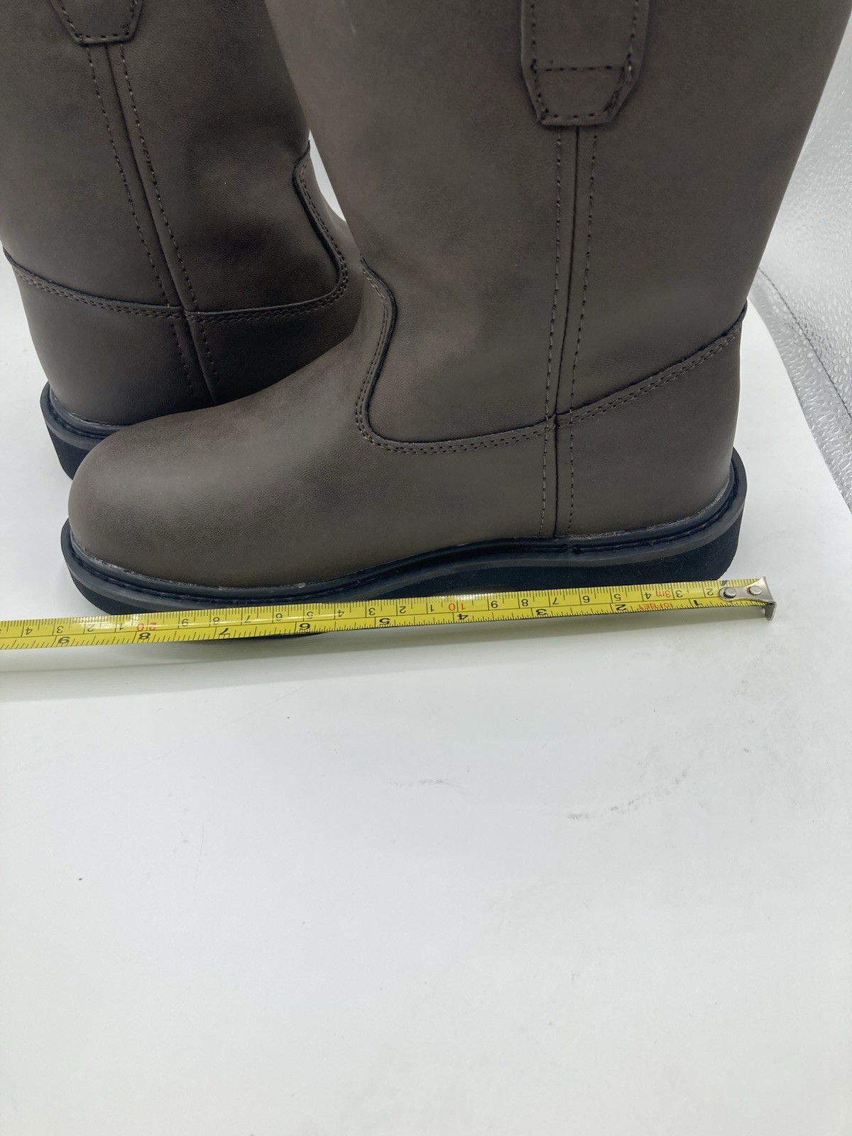 Georgia Boot Wellington Brown Pull On Work Leather Boots G099 Size 1.5M ...