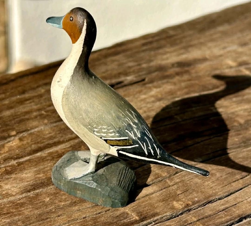 Thomas Hansen Carved Pintail Signed Valley City ND Folk Art decoy mini ...