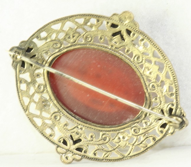 VICTORIAN ANTIQUE MICROMOSAIC ENAMEL PIN IN CARNELIAN | eBay