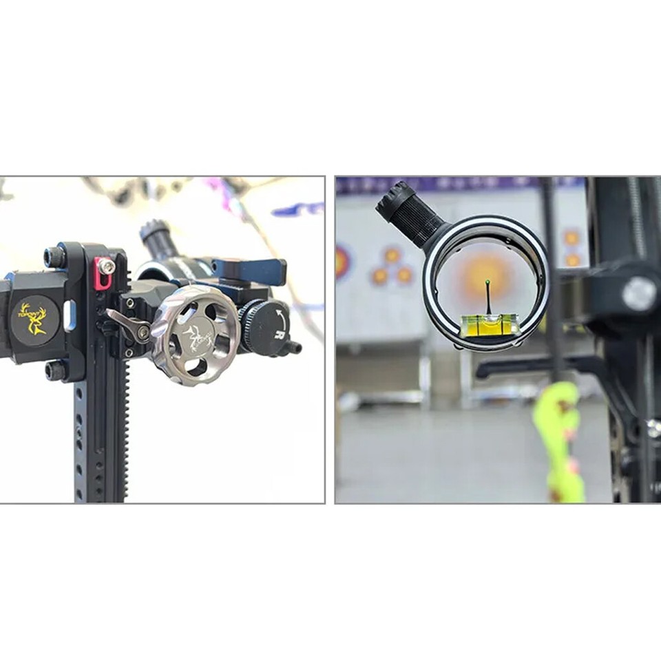 Compound Bow Sight 1Pin 0.019" 4X 6X 8X Lens Carbon Rod Micro ...