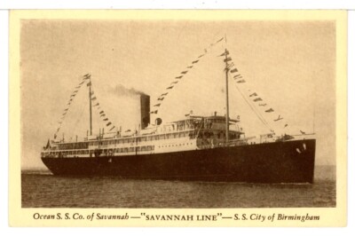 SS CITY OF BIRMINGHAM, Ocean S.S. Co. "Savannah Line" 1915-30 Ships ...