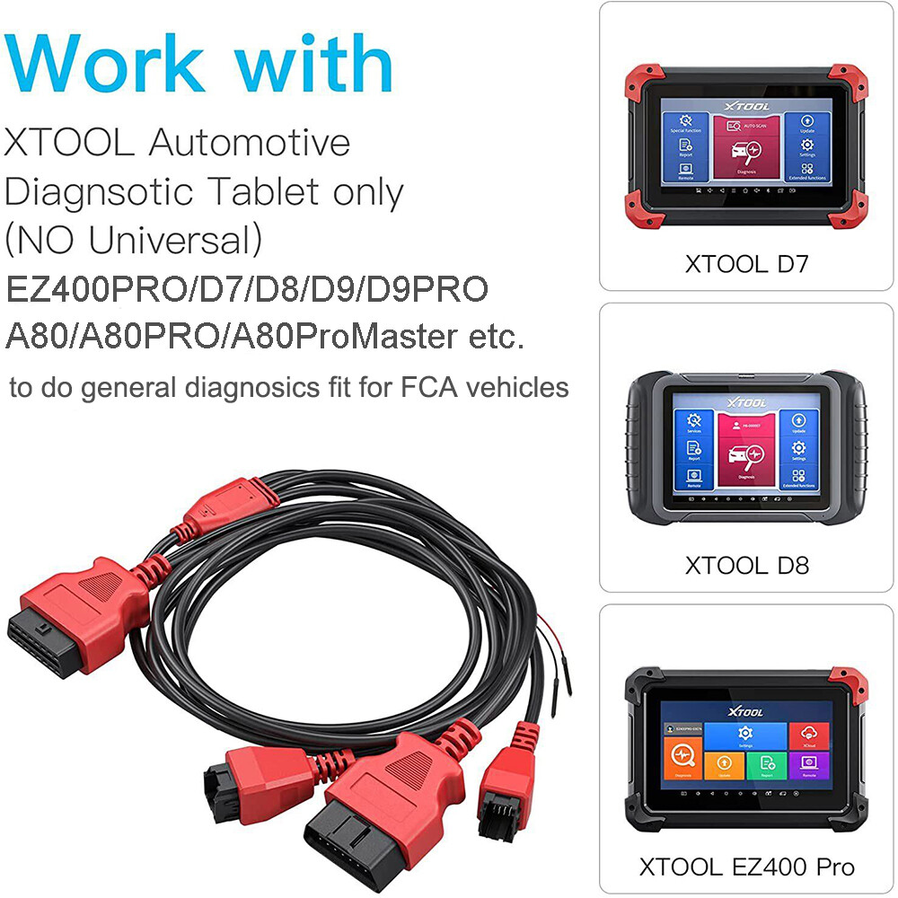 XTOOL 12+8 Car Diagnostic Connector Bypass Cable Fit For Chrysler/Dodge ...