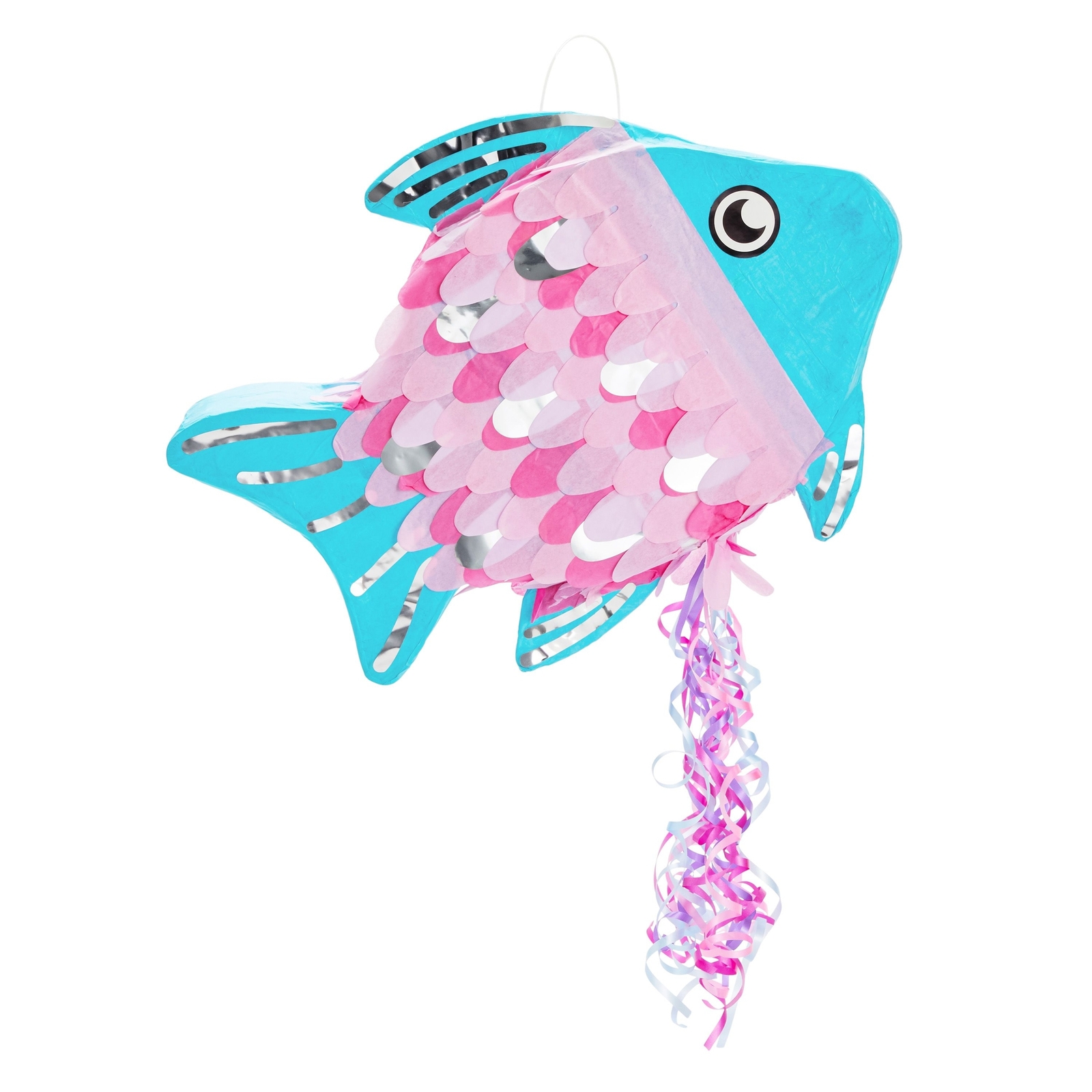 Pull String Fish Pinata for Ocean Birthday, Mermaid Party Decorations ...