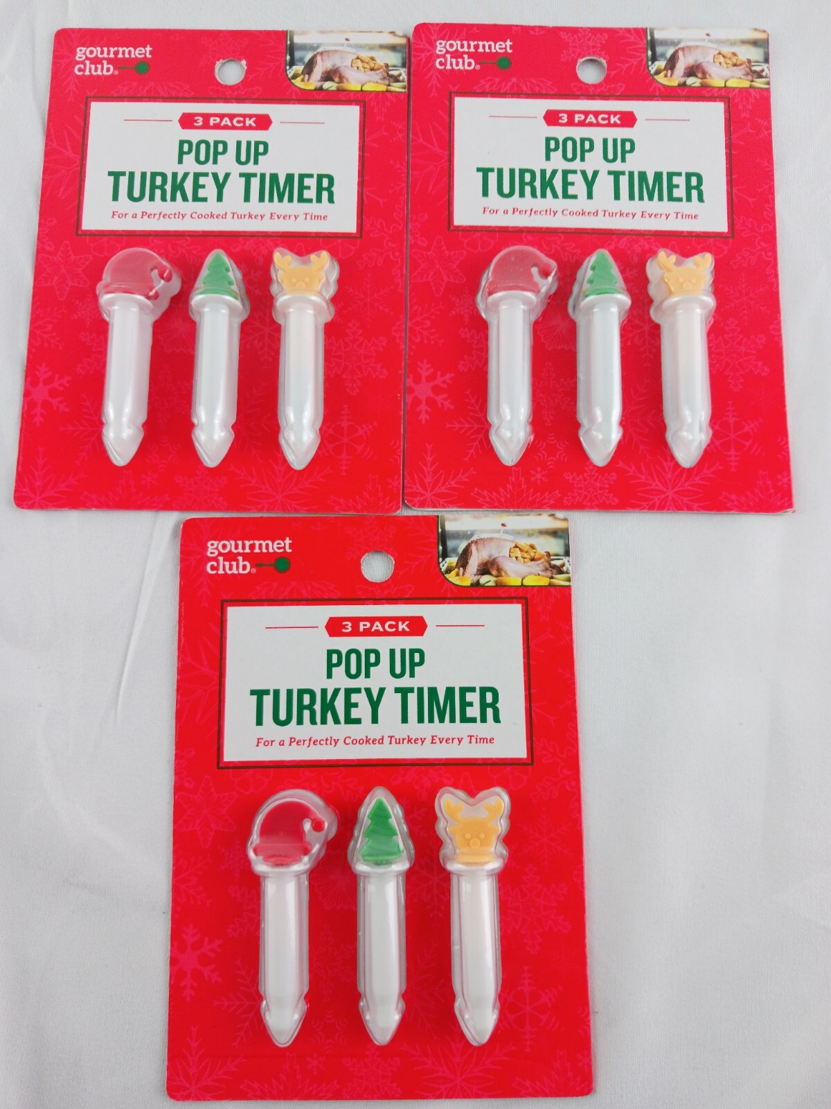 3 Packs of Gourmet Club 3-Pack Pop Up Turkey Timer Thanksgiving ...
