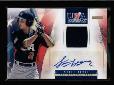 SCOTT HURST 2013 PANINI TEAM USA BASEBALL GAME JERSEY AUTO #066/125 ...