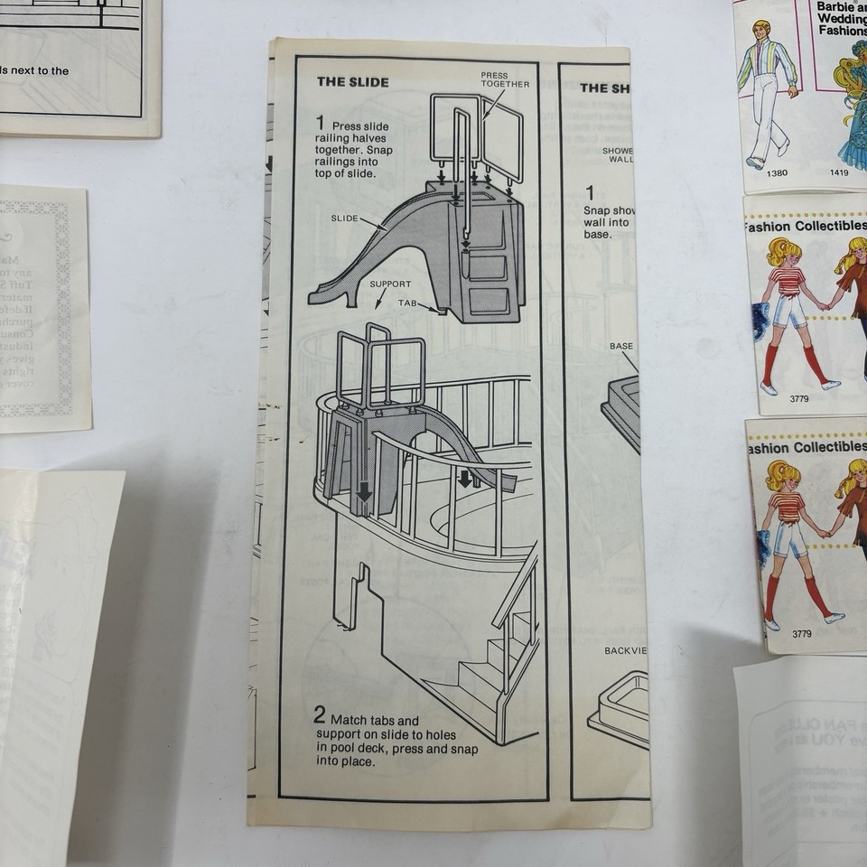 Vintage Barbie Original Instruction Manual Book Lot Dream House Car ...