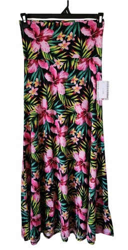 LuLaRoe Tropical Floral Small Maxi Skirt Strapless Dress Vacation Beach ...