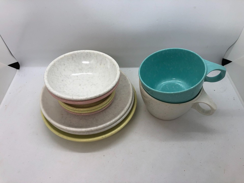 vintage imperial ware melmac set, pastel colors - 11 pieces | eBay