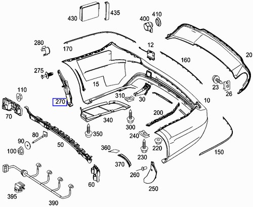 Mercedes W204 Rear Bumper Side Mounting Support Bracket A2048801514 New ...