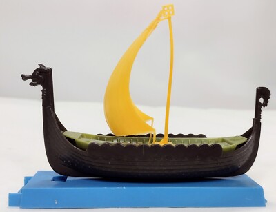 Vintage 1966 Eldon Plastic Toy Viking Ship Sailboat & Stand 5 Inch Boat ...