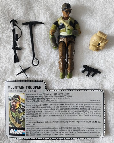 Alpine V1 G.I. Joe 1985 Hasbro Vintage Action Figure Near Complete W ...