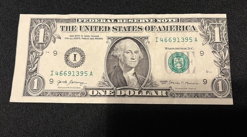 2017 Misprint Miscut Error $1 Dollar Bill | eBay