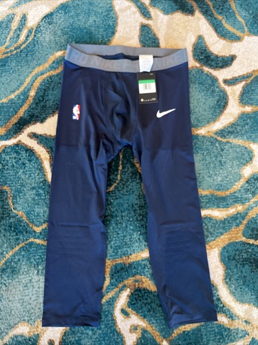 Nike NBA Pro 3/4 Compression Pants Navy Blue Mens Sz XL Player Issued ...