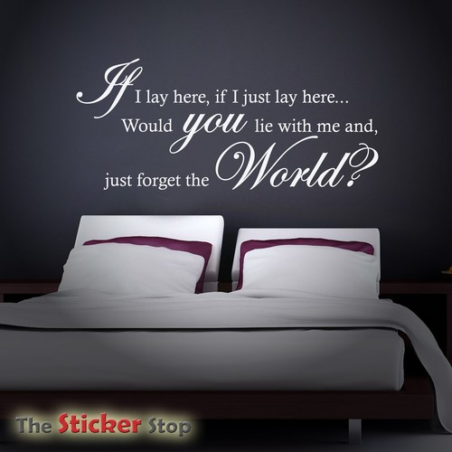 SNOW PATROL - IF I LAY HERE - SONG LYRICS - WALL STICKER VINYL DECAL ...