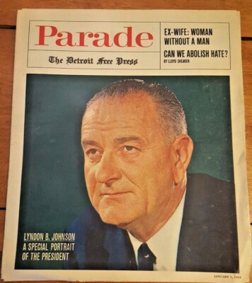 VTG Parade Magazine The Detroit Free Press Lyndon B. Johnson January ...