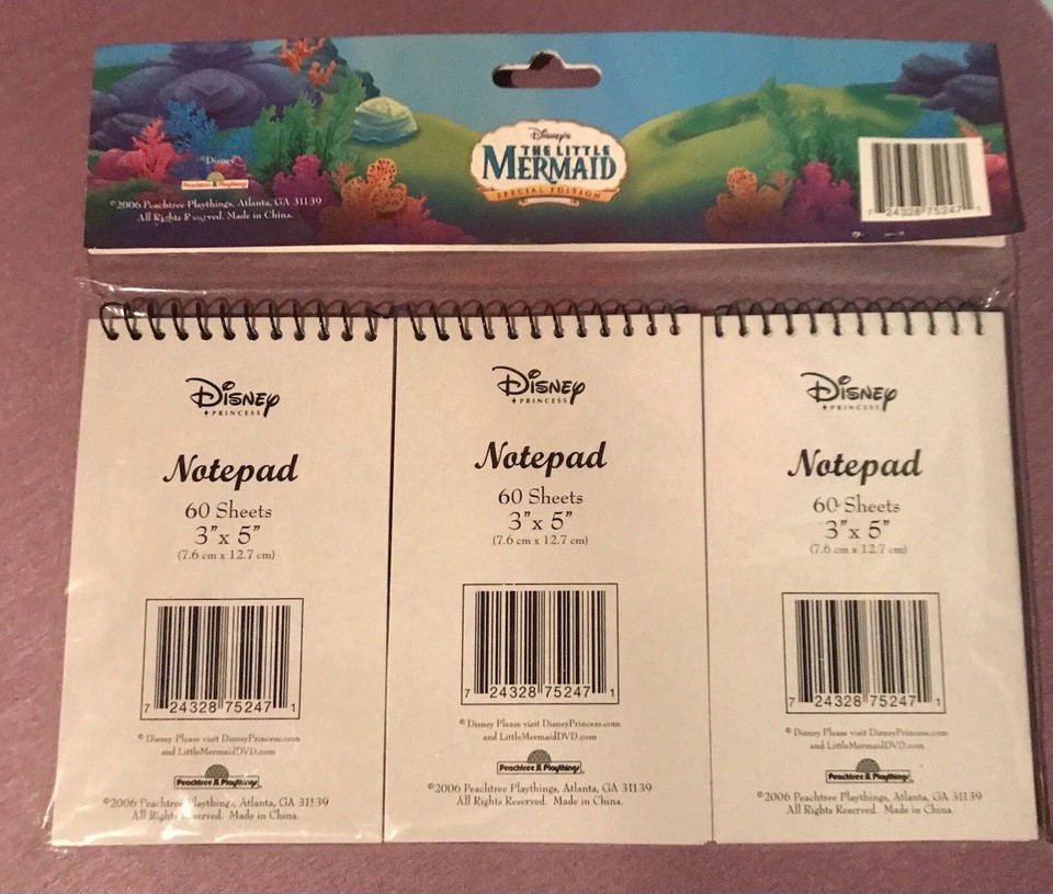 Disney The Little Mermaid Ariel Special edition Notepads 3 Pack | eBay