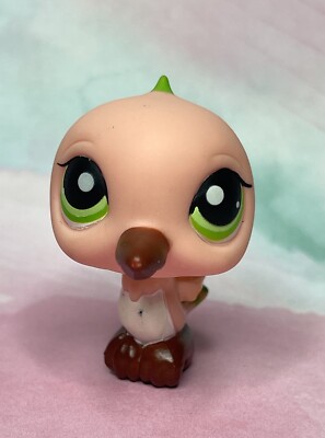 LPS Littlest Pet Shop #343 Peach Brown Hummingbird Bird Green Dot Eyes ...