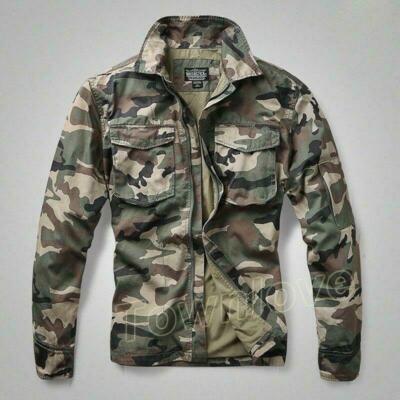 S-6XL Mens Camouflage Military Combat Casual Jackets Pockets Shirts ...
