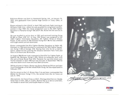 ROBINSON RISNER SIGNED 8X10 (D) PSA DNA AC42287 KOREAN WAR ACE 8V | eBay