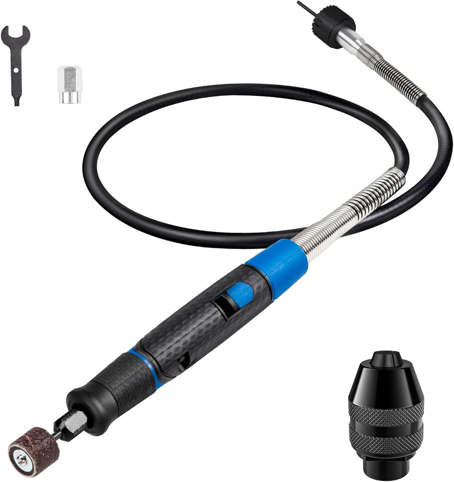 Flexible Shaft Rotary Tool Attachment, Keyless Chuck 1/32” (0.8Mm) to 1 ...