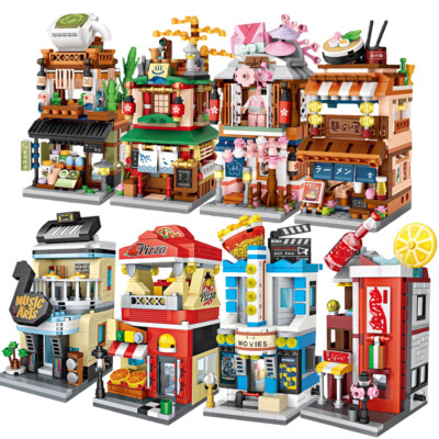 LOZ Blocks Mini Street Stores House Building Blocks Set Toys Bricks ...
