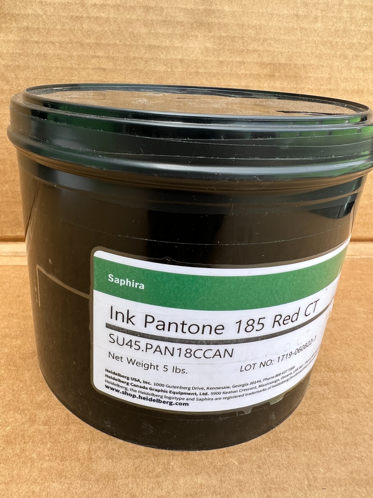 One CAN 5.0 Lbs Heidelberg Saphira Ink Pantone 185 RED CT SUS45 ...