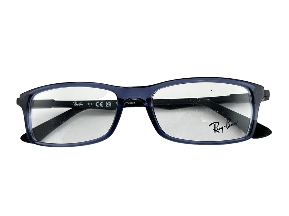 Ray Ban NEW Transparent Blue Rectangle Frames Black 54-17-145 ...