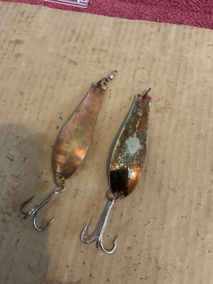 2 The Original Doctor Spoon Lures Big #285 Gold Brainerd Bait Co ...