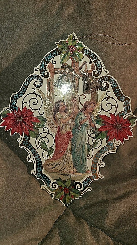 Angels Ringing Christmas Bells 9" Large Vintage Ornament Shackman 1994 ...