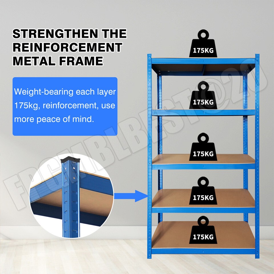 Muscle Rack Shelf Garage Steel Metal Storage 5 Level Adjustable Shelves ...