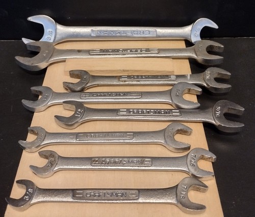 Vtg Craftsman 8 piece SAE Mixed Lot Open End Wrenches Clean & Usable ...