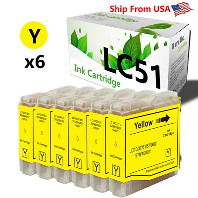 6PK LC51 LC-51 Ink Cartridge for DCP-130C DCP-330C FAX-1960C Printer | eBay