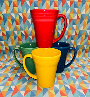 NEW set of 4 FIESTA LATTE bistro MUG 18 oz mixed colors FIESTAWARE ...