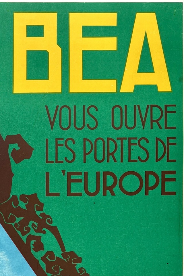 Original Vintage Poster BRITISH EUROPEAN AIRWAYS BEA L'EUROPE Airline ...