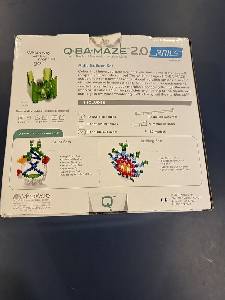 Q-BA-MAZE 2.0 Lot (Rails, Stunts, Lights, And Starter) Complete W ...