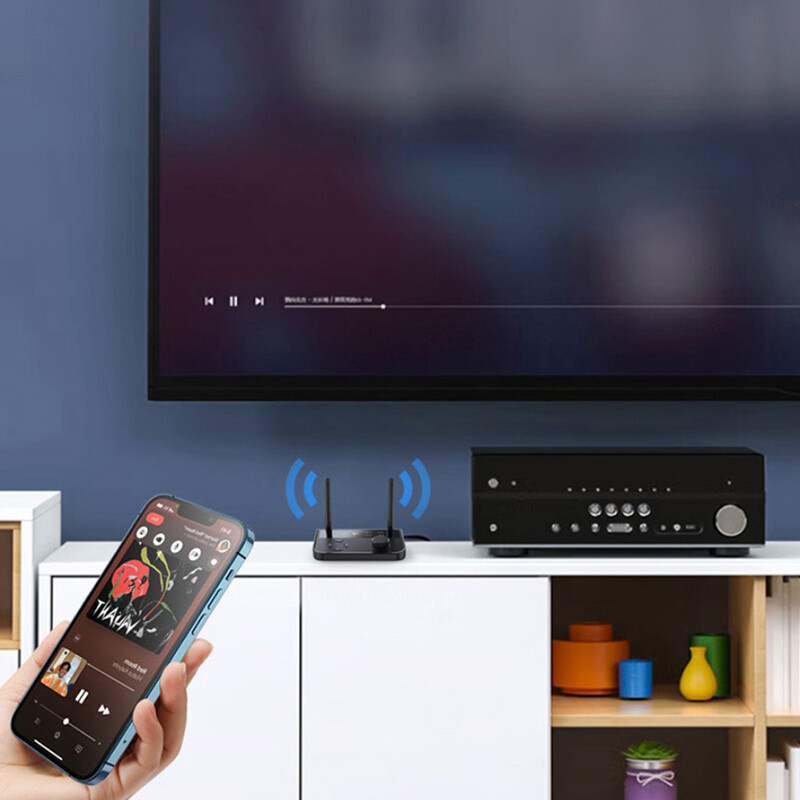 Multipoint Bluetooth 5.3 Audio Transmitter Receiver 3.5mm AUX 2 RCA ...